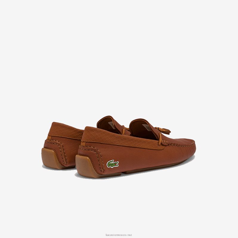 Lacoste mocasín piloto de piel con borlas grabadas hombres chicle marrón 524 00ZX21843 ...